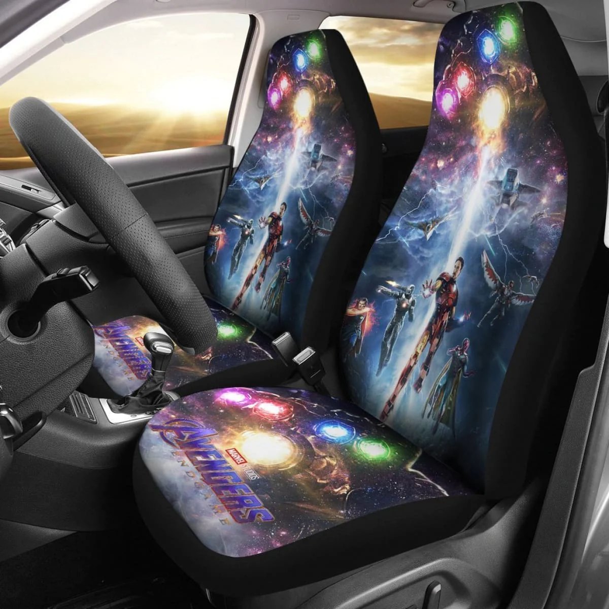 MV Car Seat Covers MV Superheroes Vs Infinity Stones Seat Covers Color ...