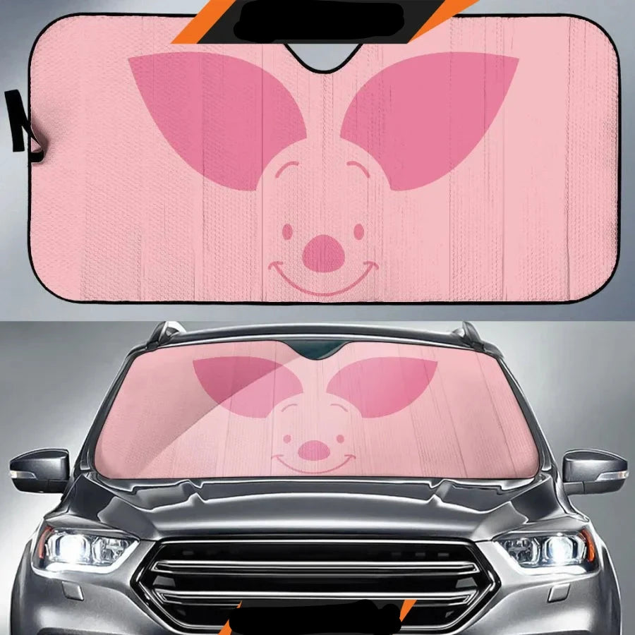 WTP Car Sun Shade The Piglet Face Graphic Winshield Sun Shade Pink ...