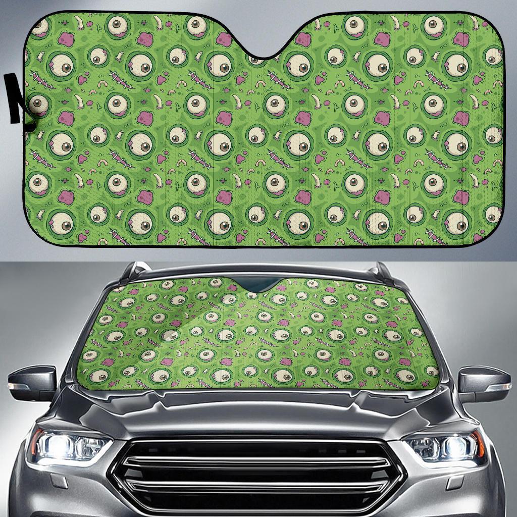 Zombie Car Sun Shade Funny Zombie Eyes Pattern Winshield Sun Shade Gre ...