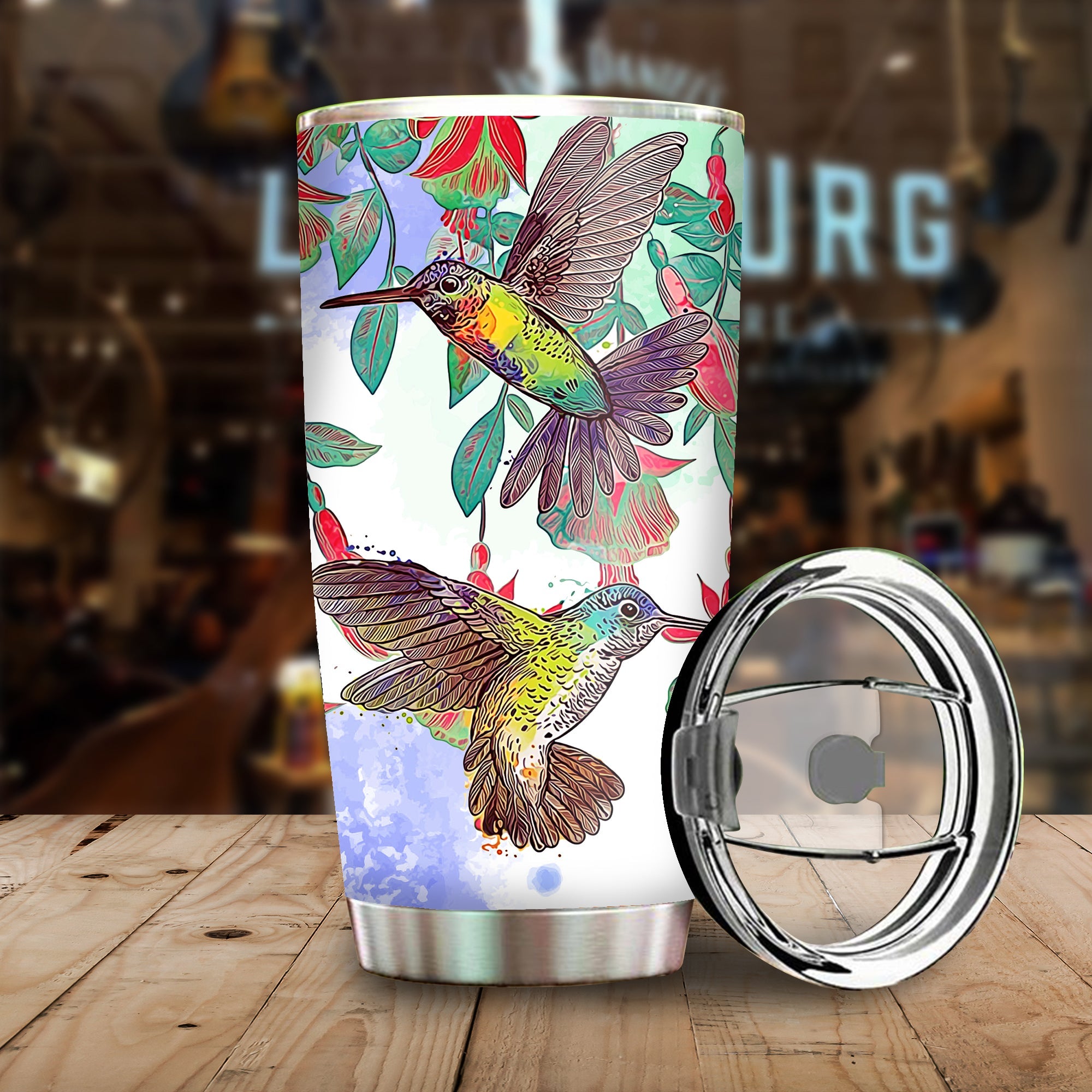 Unifinz BIRD TUMBLER HUMMINGBIRDS COLOR ART TUMBLER Amzing BIRD Tumble