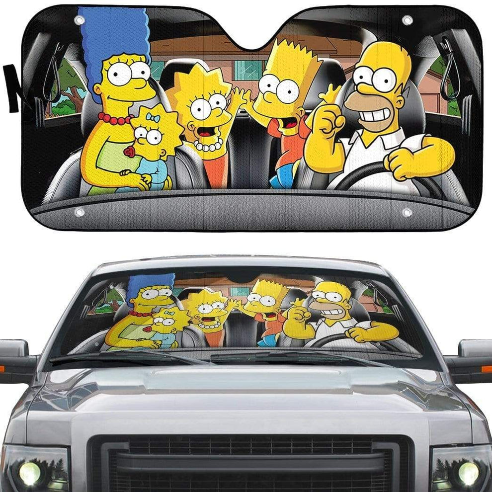 Unifinz The Simpsons Windshield Sun Shade The Simpsons Family All Memb