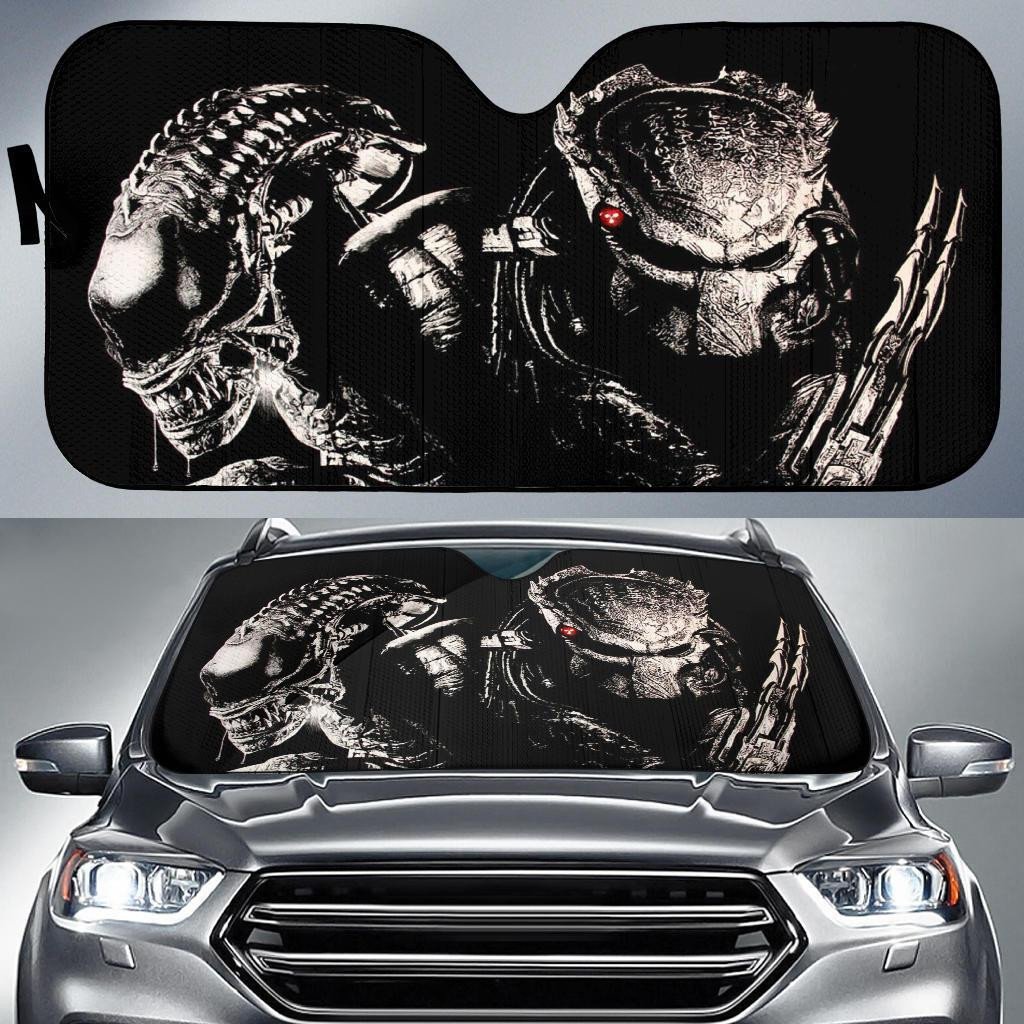 Unifinz Alien Windshield Shade Aliens Vs Predator Car Sun Shade Alien