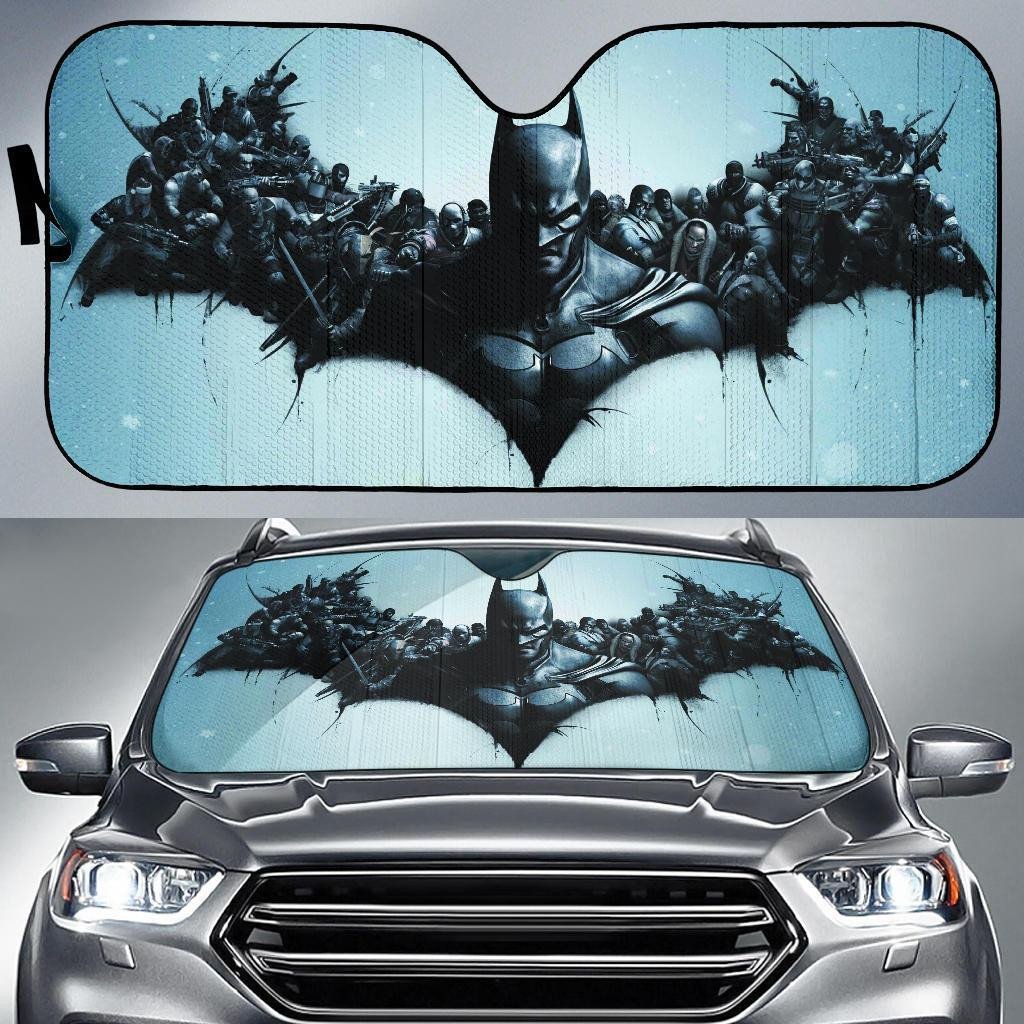 Unifinz DC Batman Windshield Shade DC Batman Bat Wings Black Car Sun S