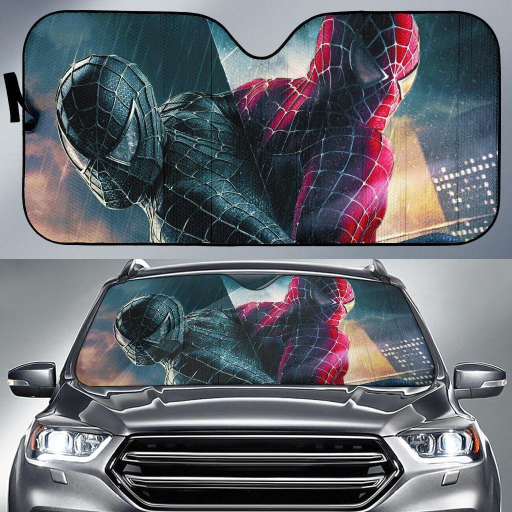 Unifinz MV Spiderman Windshield Shade MV Spiderman Venom Car Sun Shade