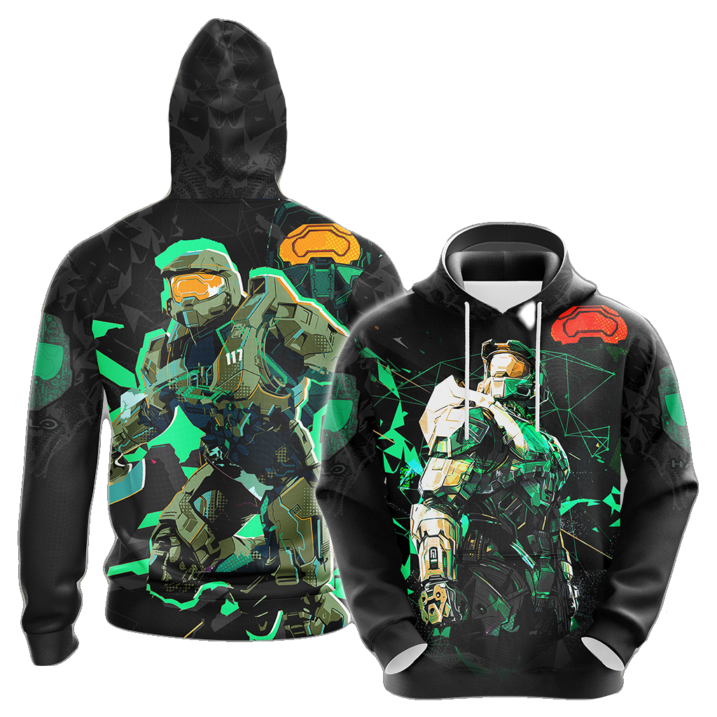 Halo Hoodie Halo Infinite Masterchief Graphic T-shirt Black Unisex ...
