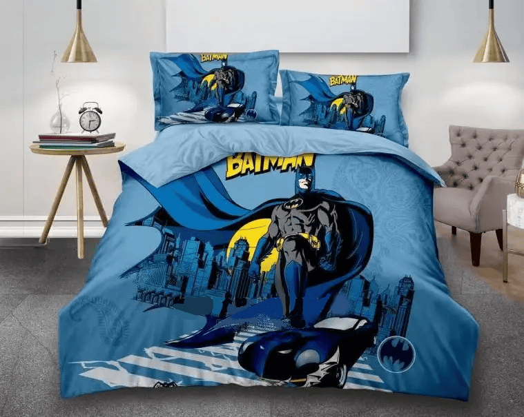 Batman Bedding Set DC Batman Hero Character Comic Duvet Covers Blue Un ...
