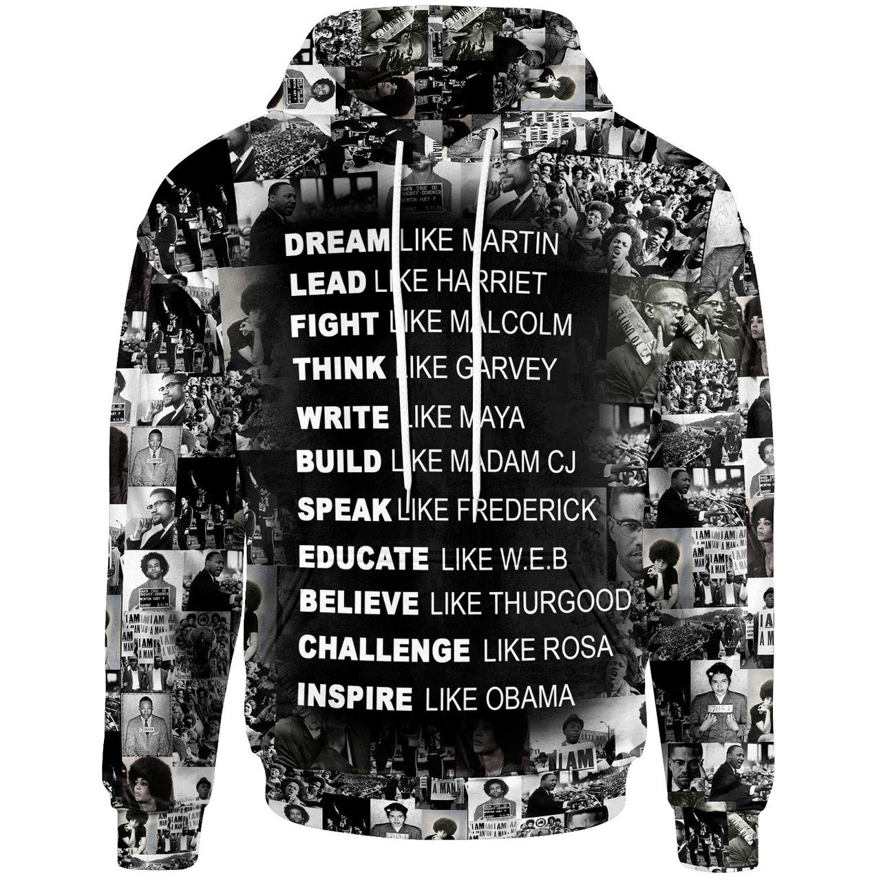 Africa American Hoodie Black Heros Black History Hoodie Black White Un ...