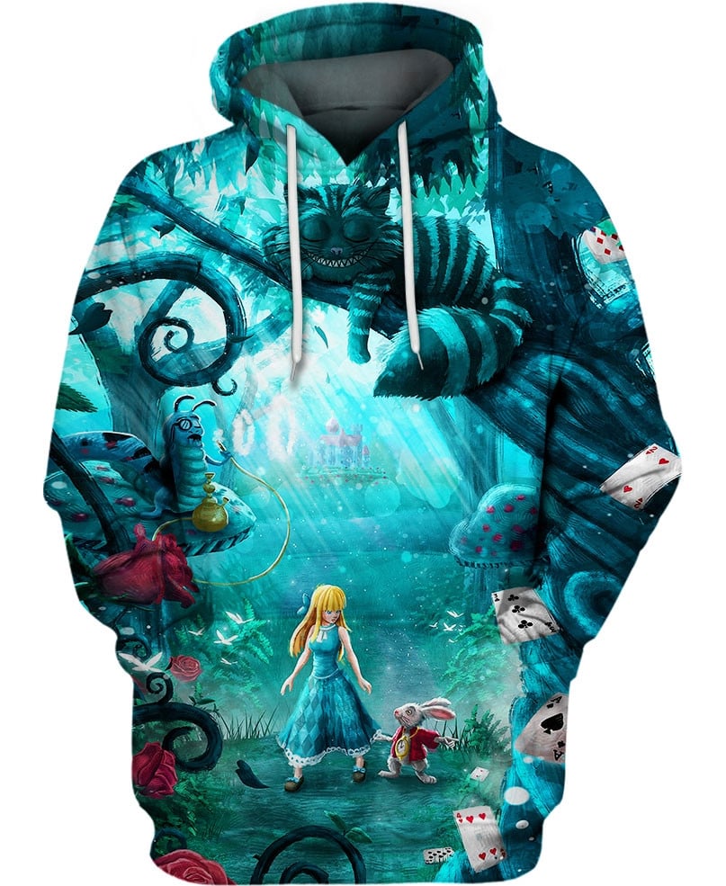 AIW Hoodie Alice Adventures In Wonderland Hoodie Blue Unisex – Unifinz