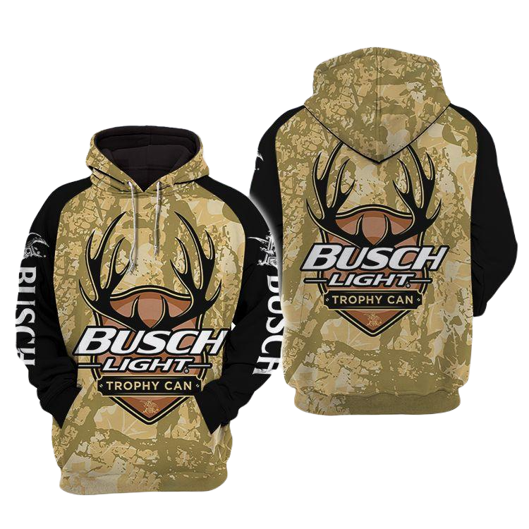 Busch Light Hoodie Busch Light Trophy Can Skeleton Hoodie Yellow Unise ...