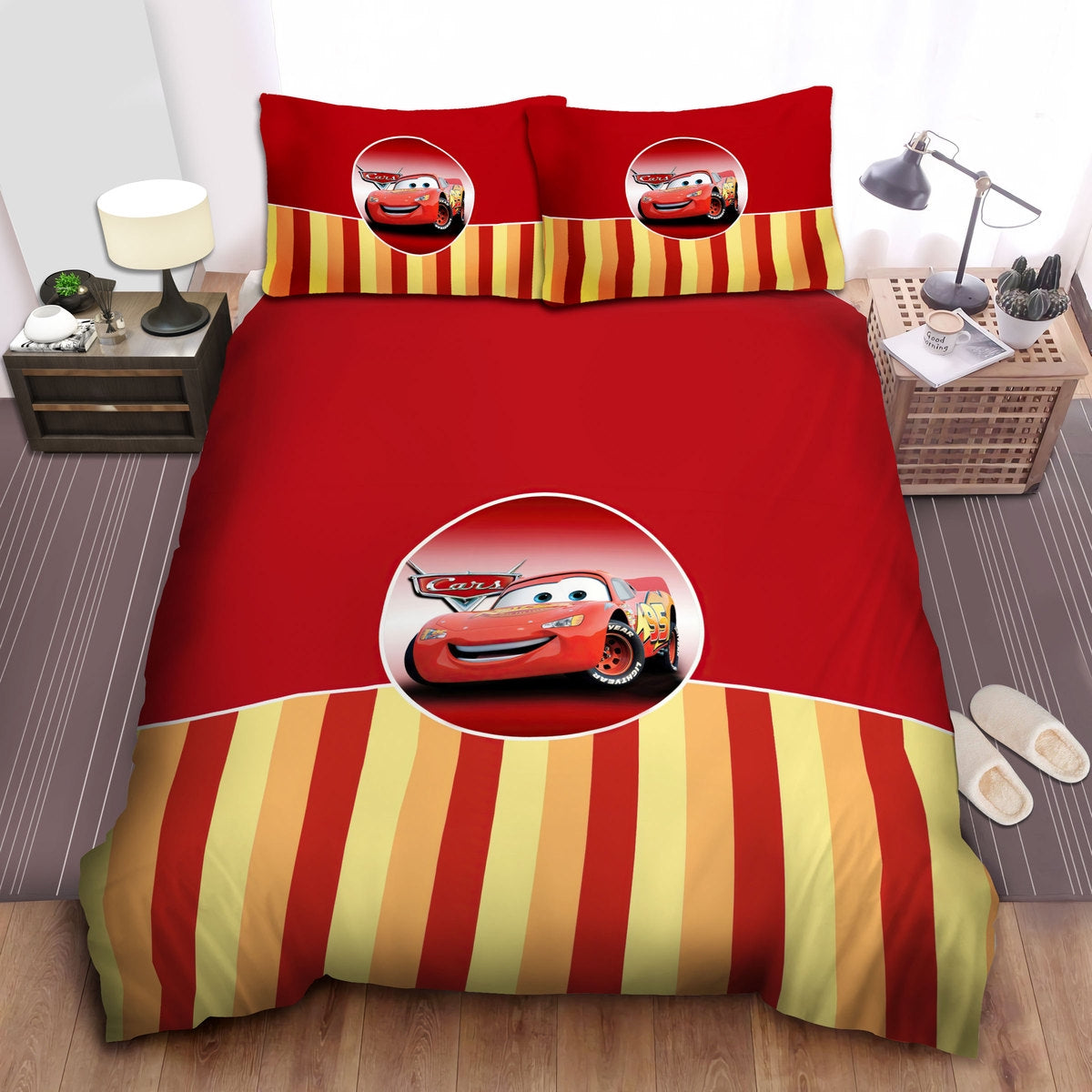 Cars Bedding Set DN Cars Lightning Mcqueen Pattern Duvet Covers Red Un ...