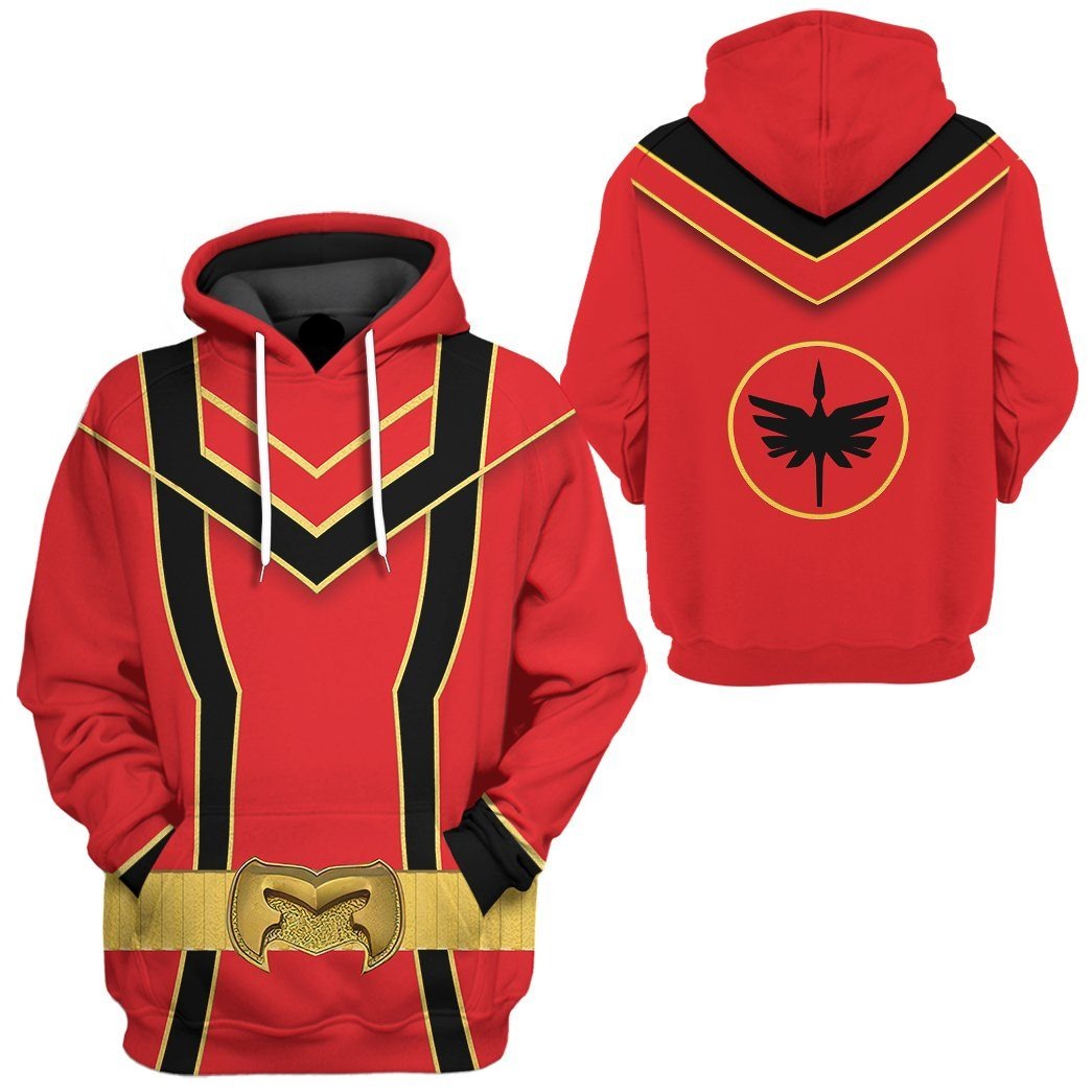 Power Ranger Hoodie Red Power Rangers Mystic Force Hoodie Red Unisex ...