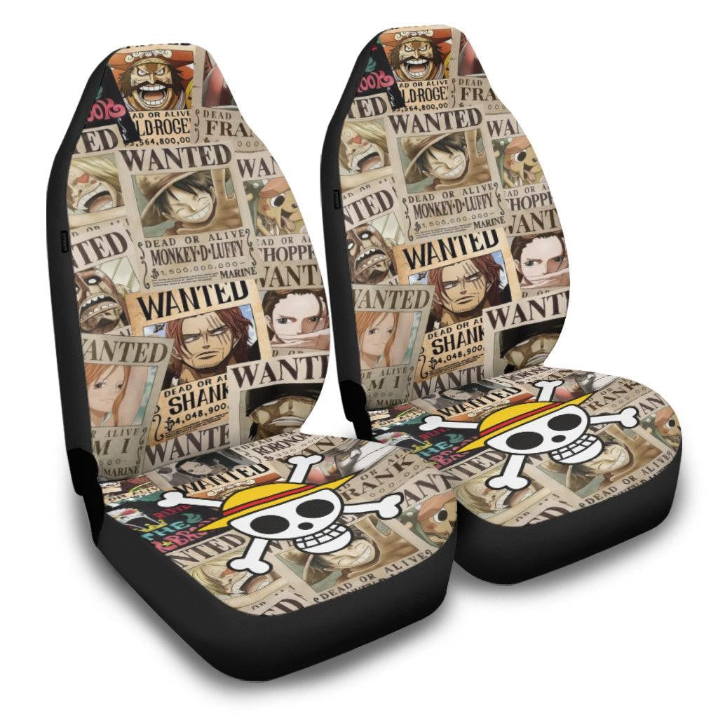 One Piece Car Seat Covers Main Character Wanted Posters Seat Covers ...