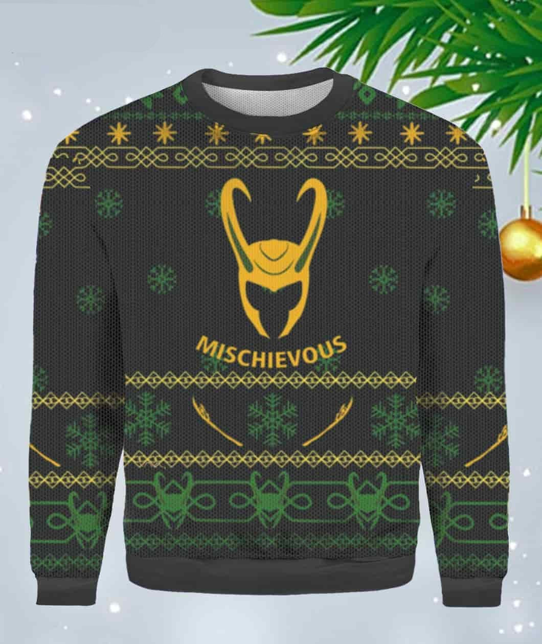 Loki Sweatshirt MV Loki Helmet Mischievous Sweatshirt Green Unisex ...