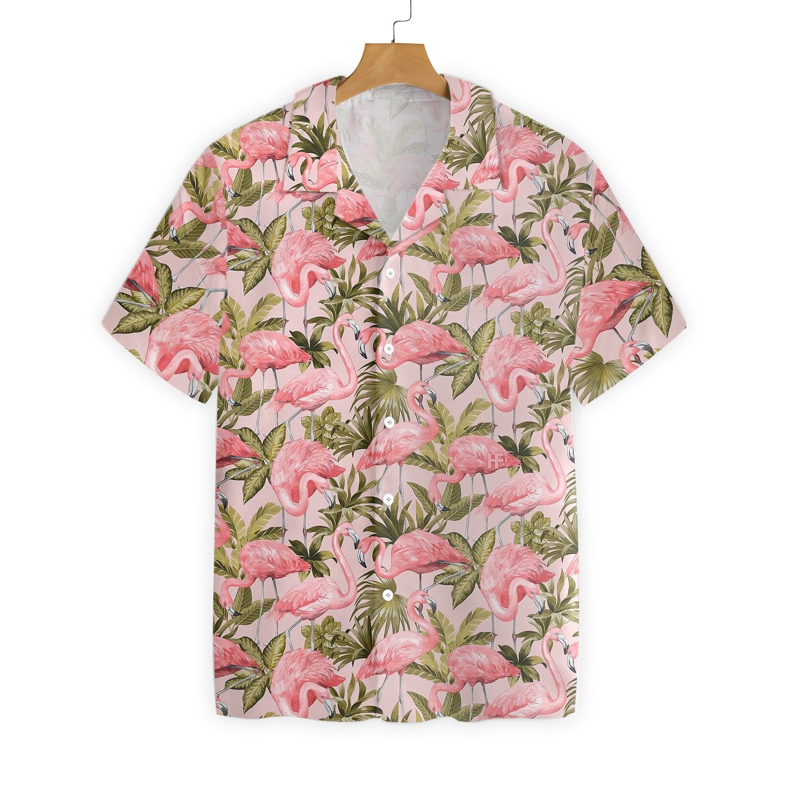 Flamingo Aloha Shirt Pink Aloha Shirt Flamingo Forest Pattern Hawaiian ...