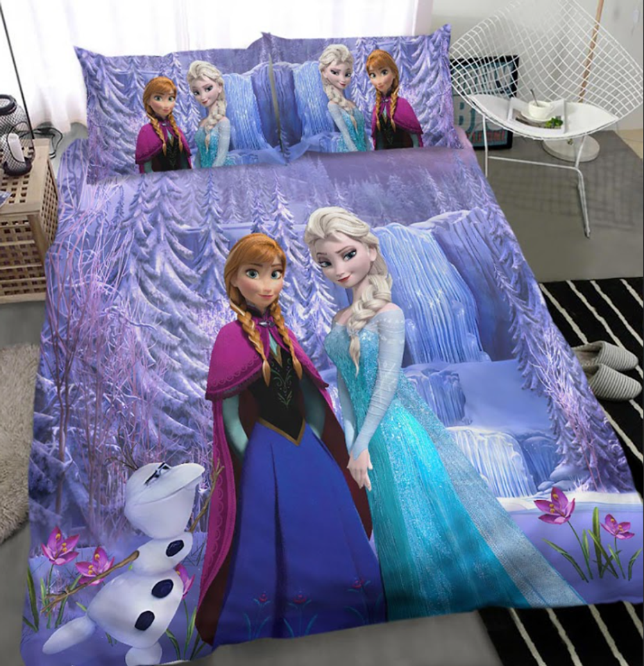 Frozen Bedding Set Elsa Anna Olaf Graphic Duvet Covers Colorful Unique ...