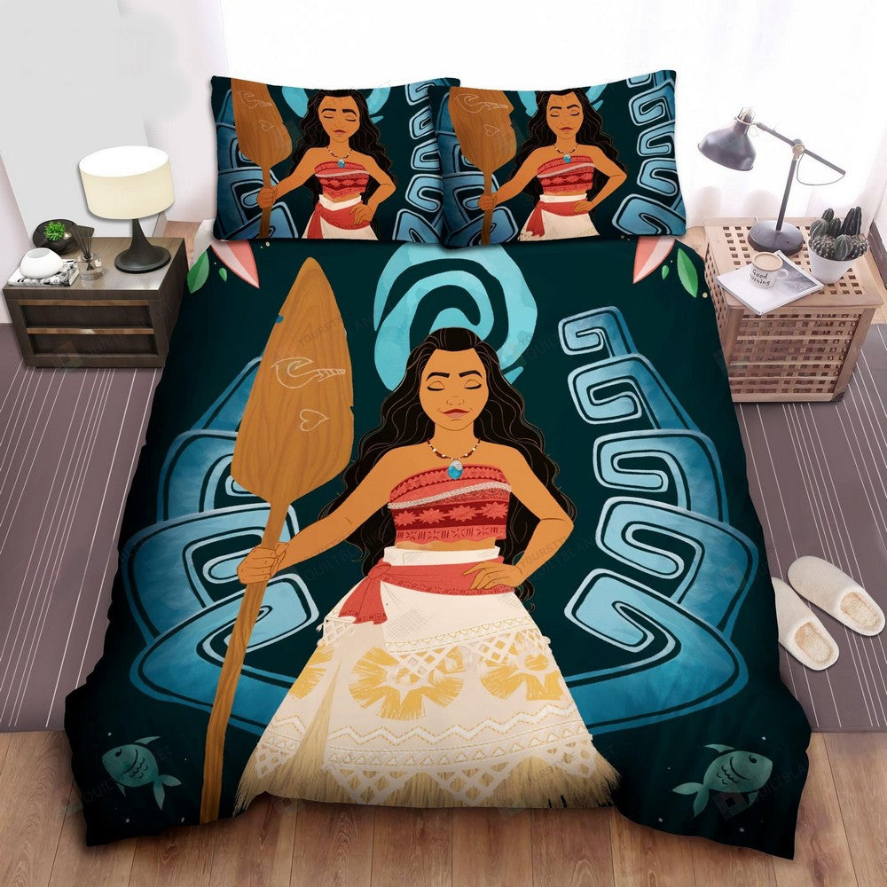 Moana Bedding Set DN Princess Moana Art Graphic Duvet Covers Blue Uniq ...