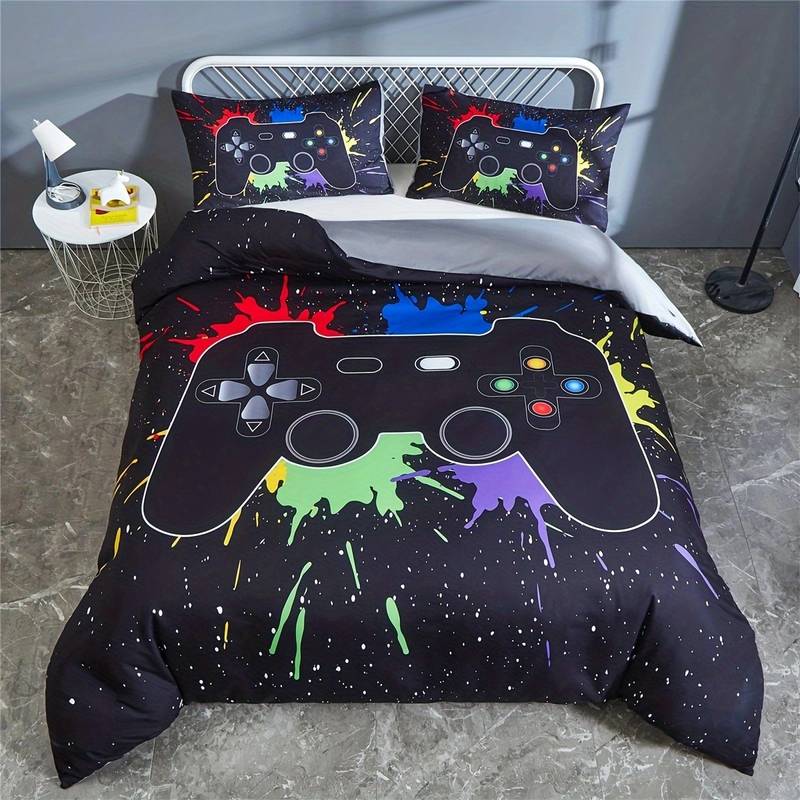Game Bedding Set Game Video Console Controller Duvet Covers Colorful U ...