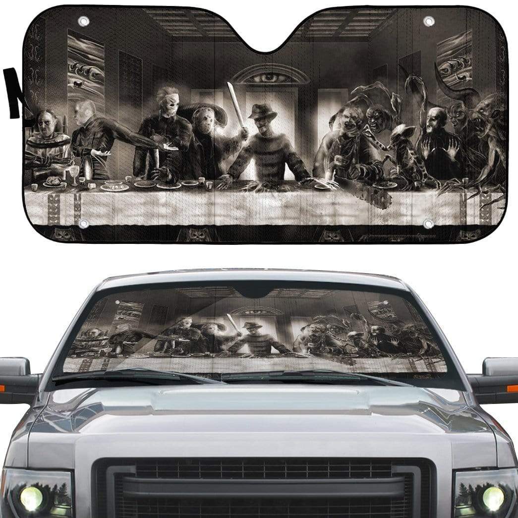 Unifinz Horror Car Sun Shade The Last Supper Serial Killers Black Whit